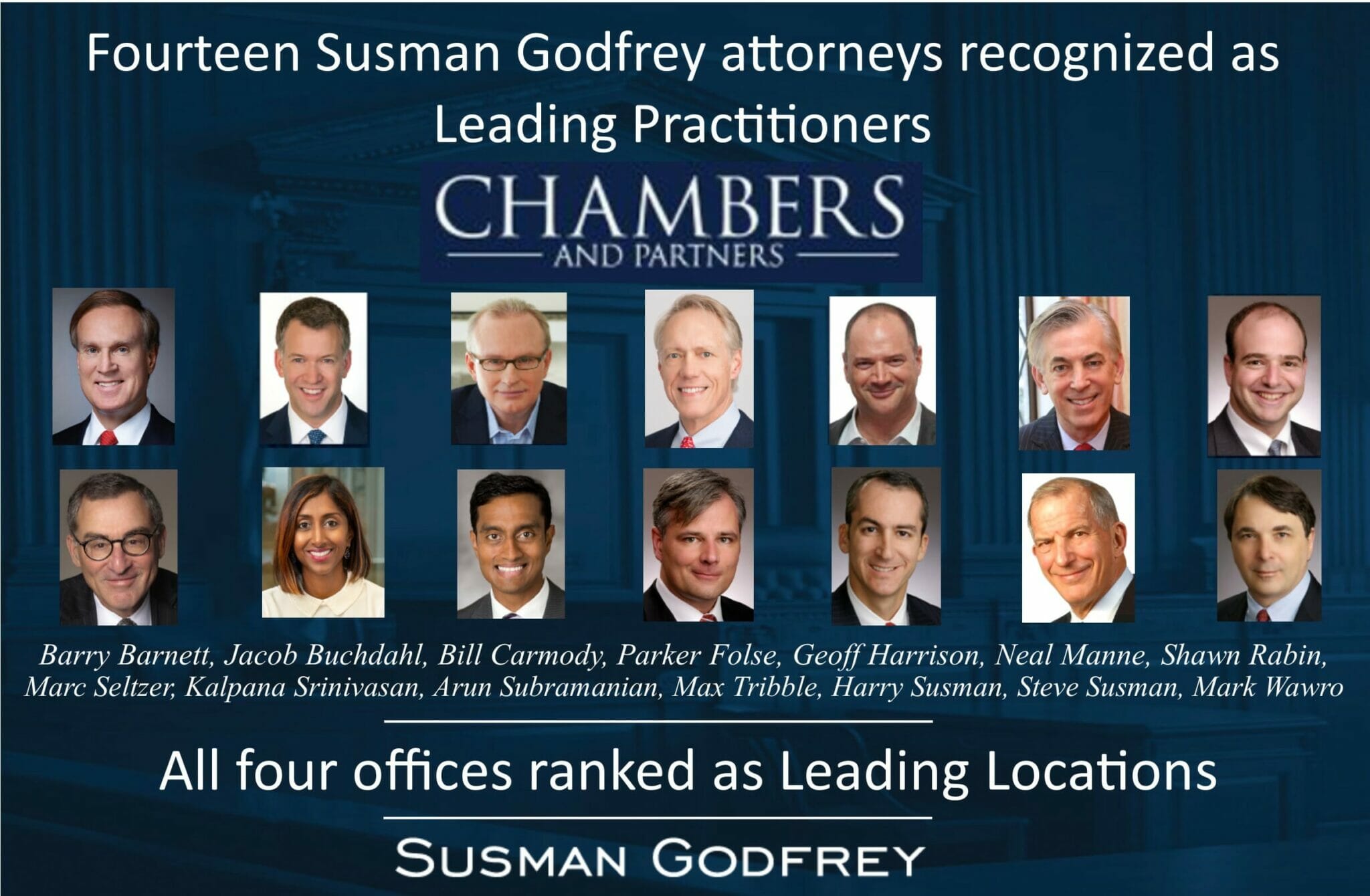 Susman Godfrey Attorneys and Practices Earn Top Rankings in Chambers ...