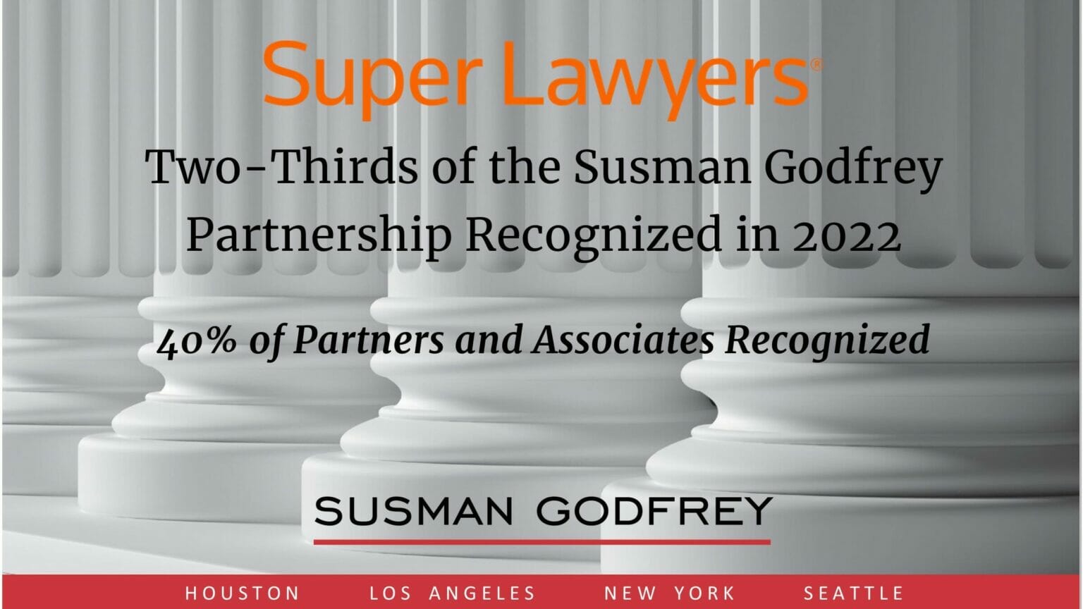 Nearly Two-Thirds of the Susman Godfrey Partnership and 40% of its ...