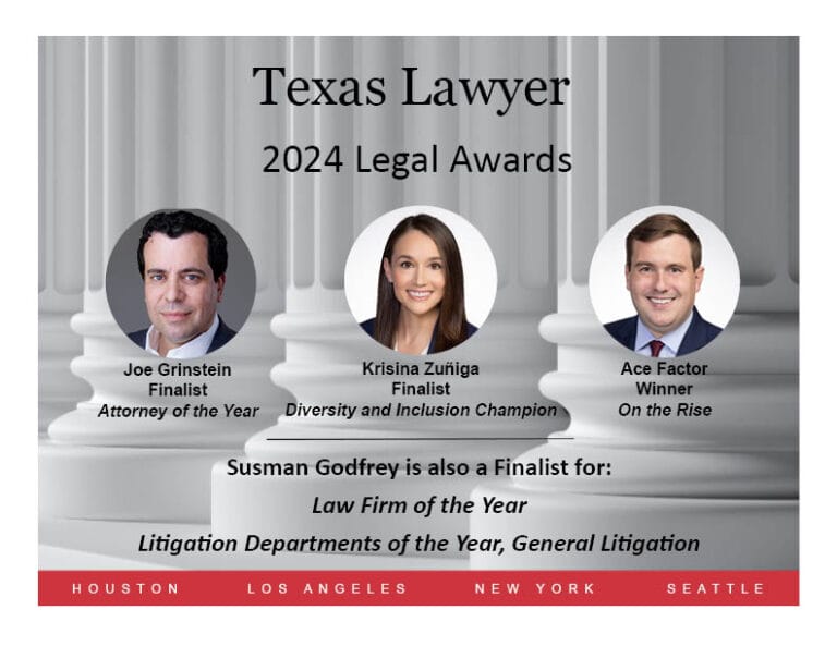 Susman Godfrey and Its Lawyers Recognized in Texas Legal Awards ...